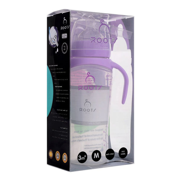 Roots Natural Anti-Colic Baby Feeder, 3m+, M, Purple, 320ml, J1014